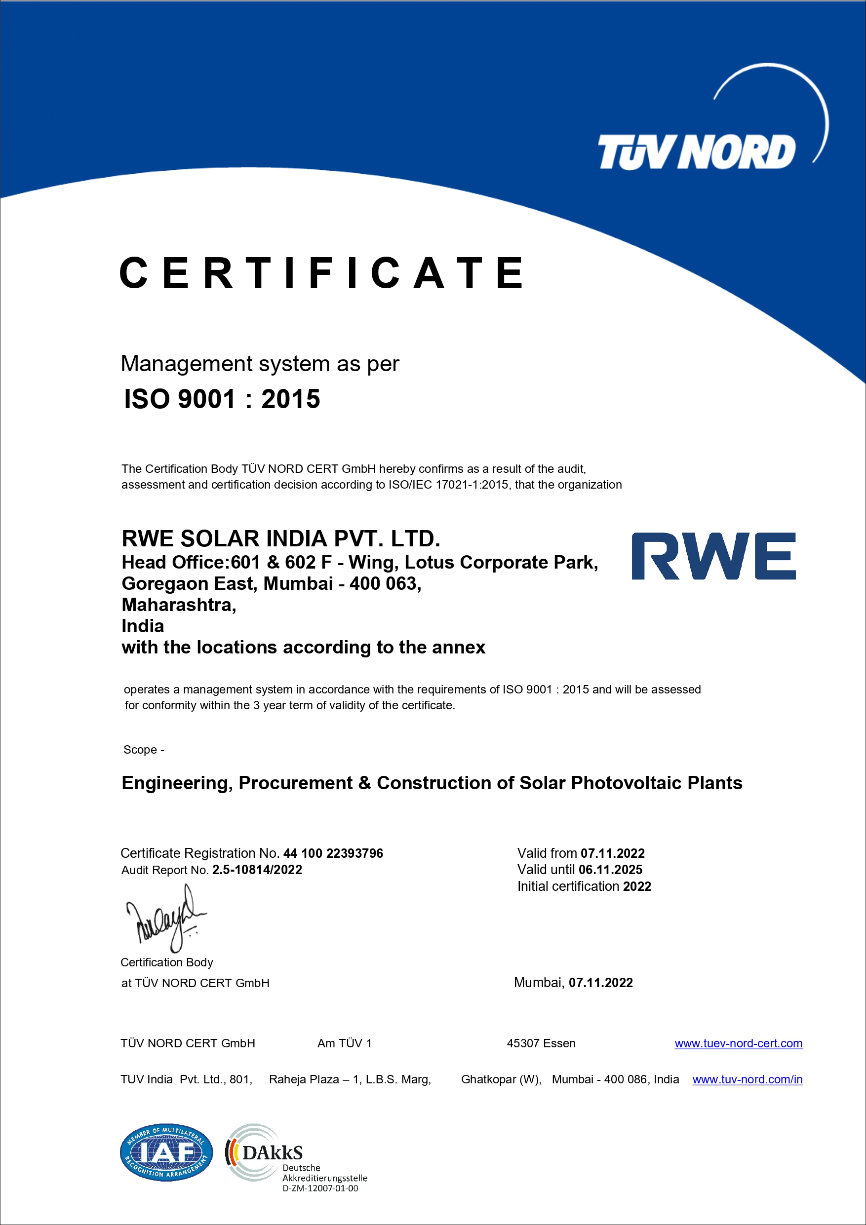 Awards and Certification | Essens Renewable